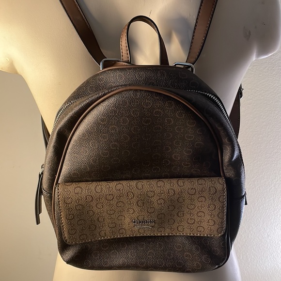 Guess | Bags | Brown Leather Guess Backpack | Poshmark